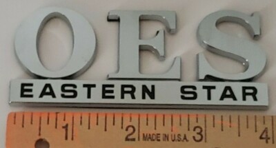 OES Chrome Cut Out Car Tag 4 INCHES LONG - Eastern Star - New in ...