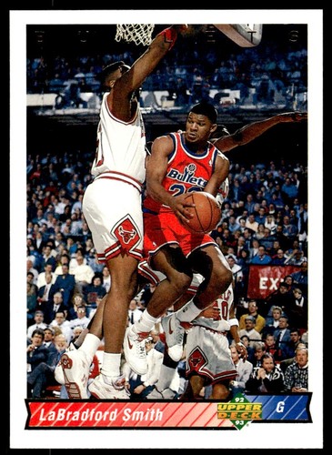 1992-93 Upper Deck Basketball Card LaBradford Smith Washington Bullets ...