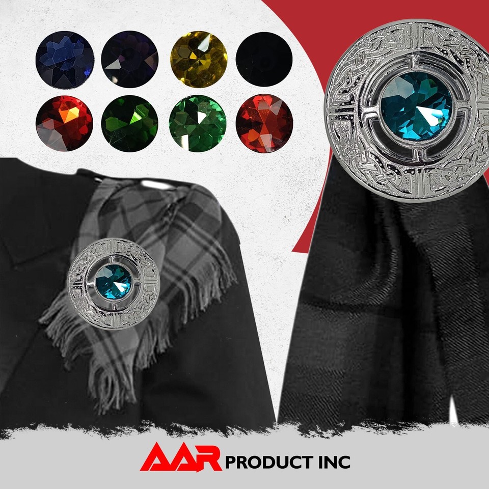 Scottish Kilt Fly Plaid Brooch Various Chrome Highland Pin Brooches ...