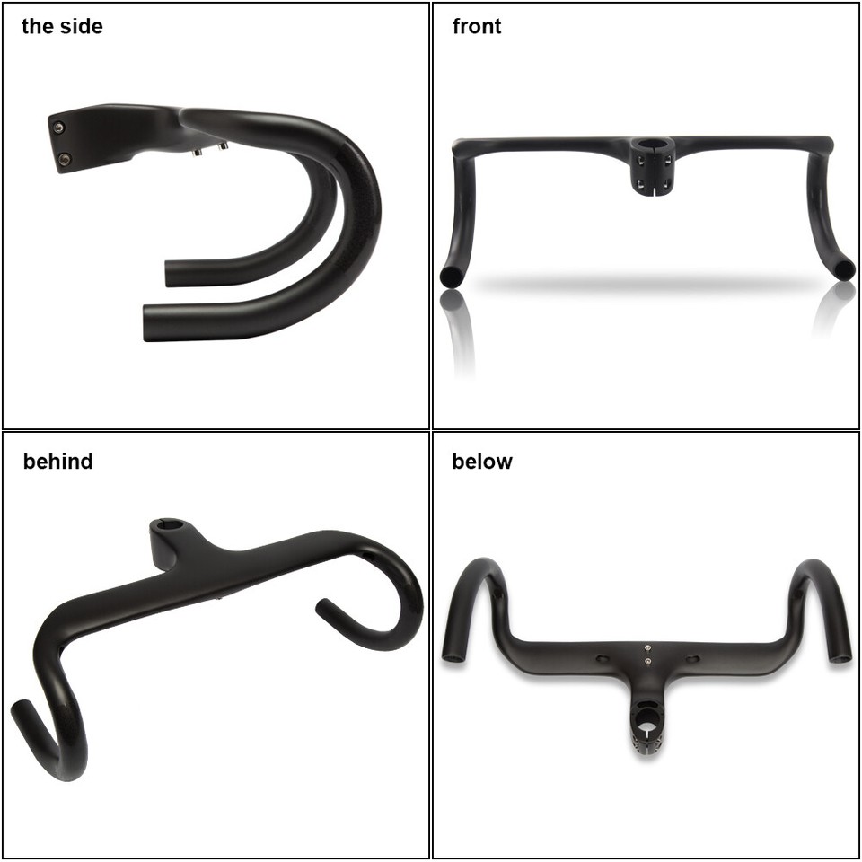 400/420/440mm Integrated Handlebar Stem Carbon Road Bicycle Drop Bar ...