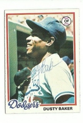 Dusty Baker 1978 Topps autographed auto signed card Dodgers | eBay