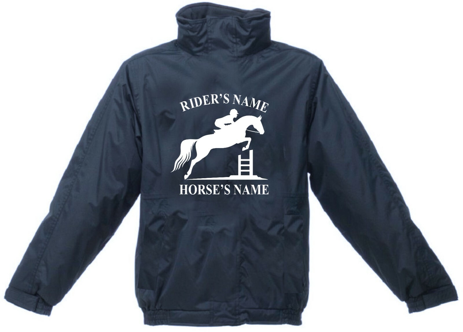 Personalised Regatta Dover Jacket Horse Jockey Equestrian Waterproof ...
