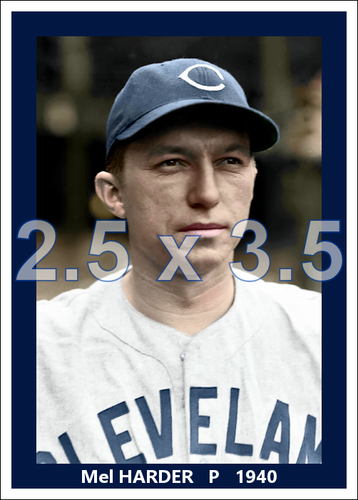 Mel Harder - 1940 Cleveland Indians - choose a style - colorized print ...