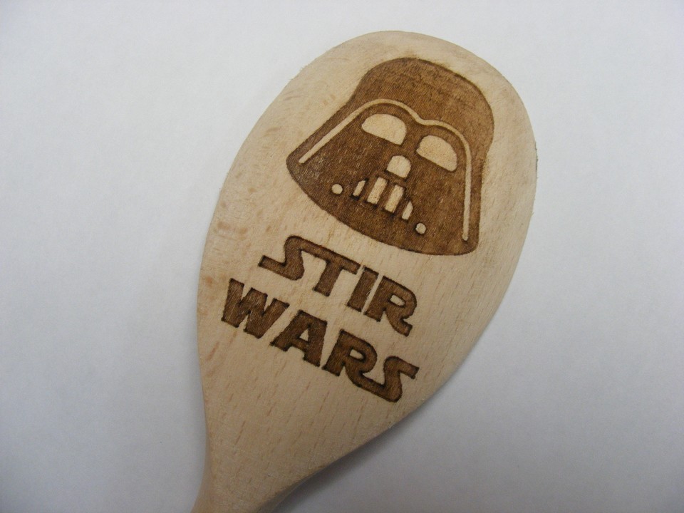 STAR WARS STAR TREK DR WHO CHEWIE DARTH VADER BAKING WOODEN SPOON ...