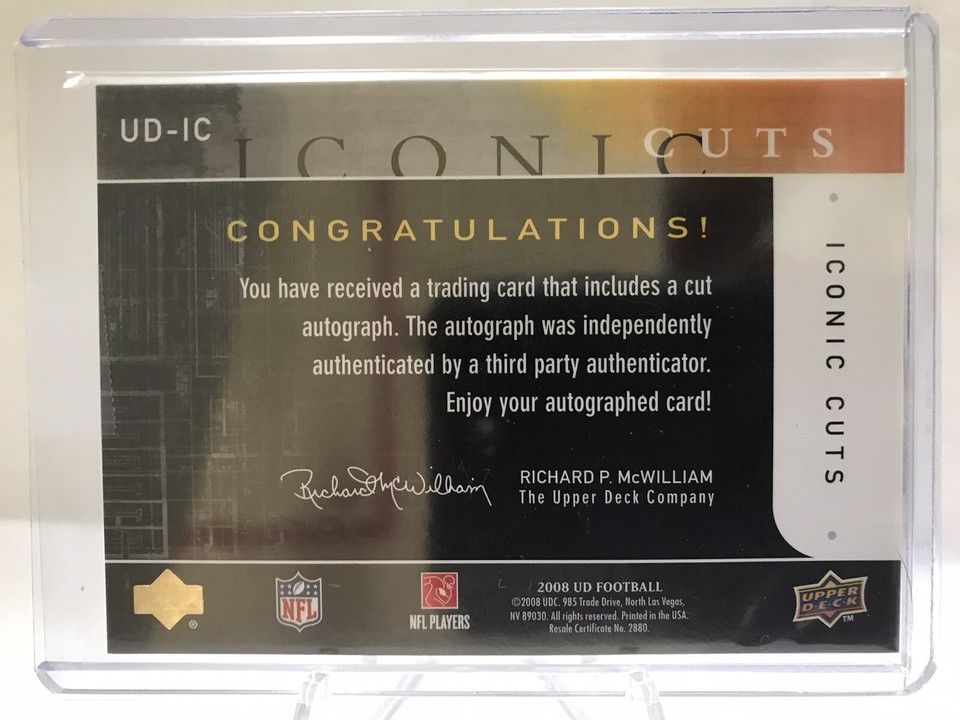 2008 UD Football Iconic Cuts Bill Bixby cut auto 07/11 Incredible Hulk ...