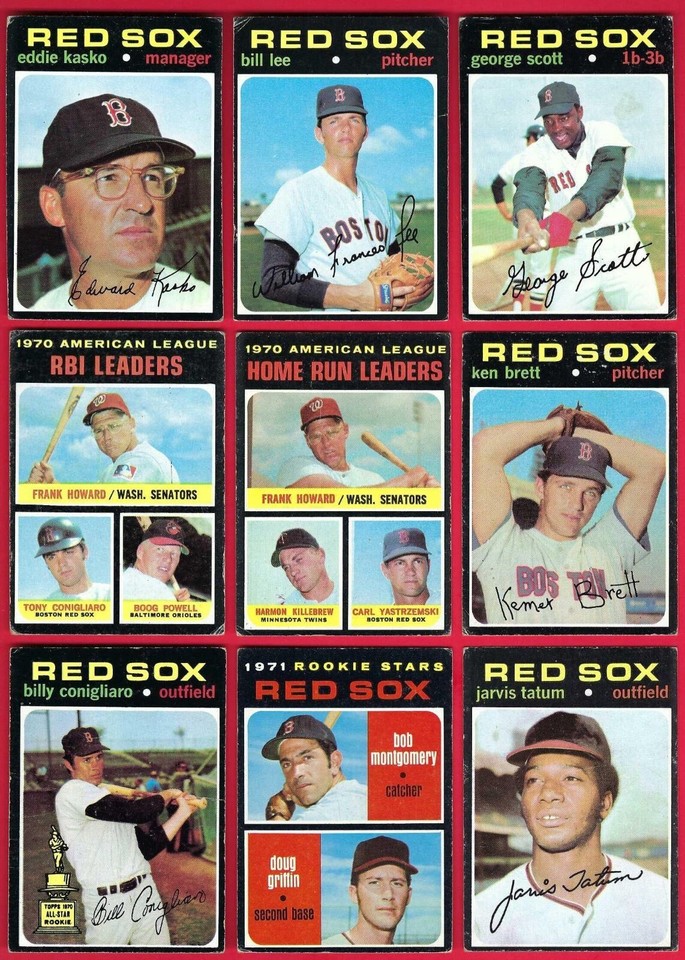 1971 Topps Boston Red Sox Team Set Yaz Lonborg Lyle Scott /3 League ...