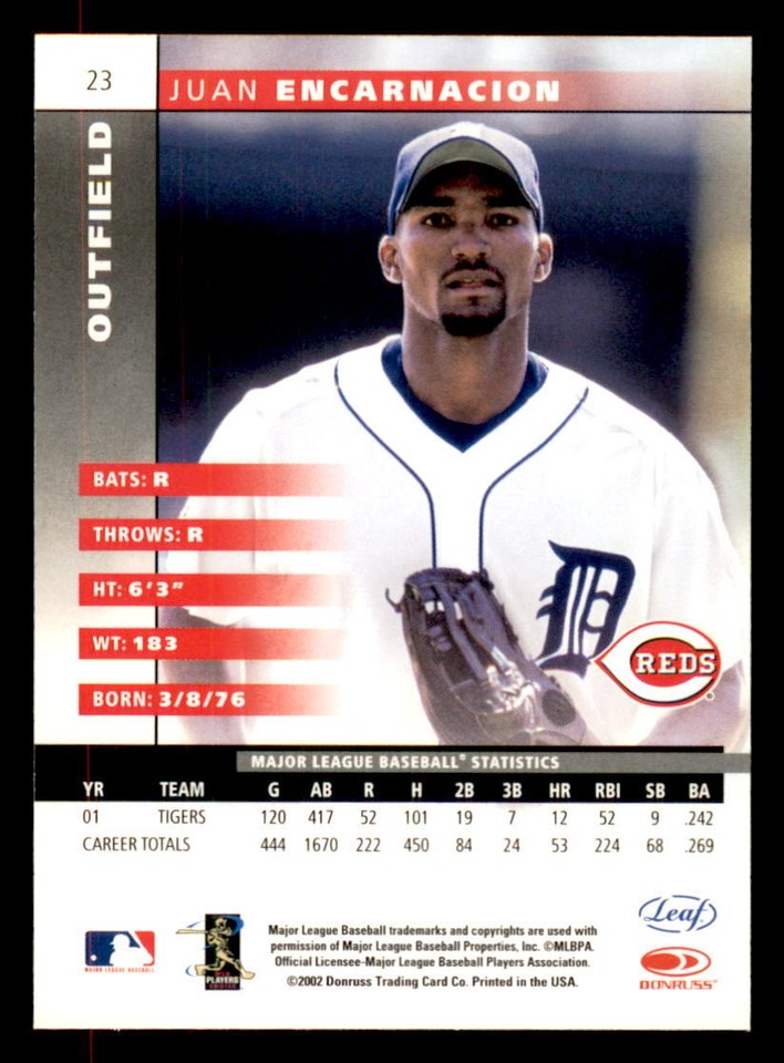 2002 Leaf #23 Juan Encarnacion Cincinnati Reds | eBay