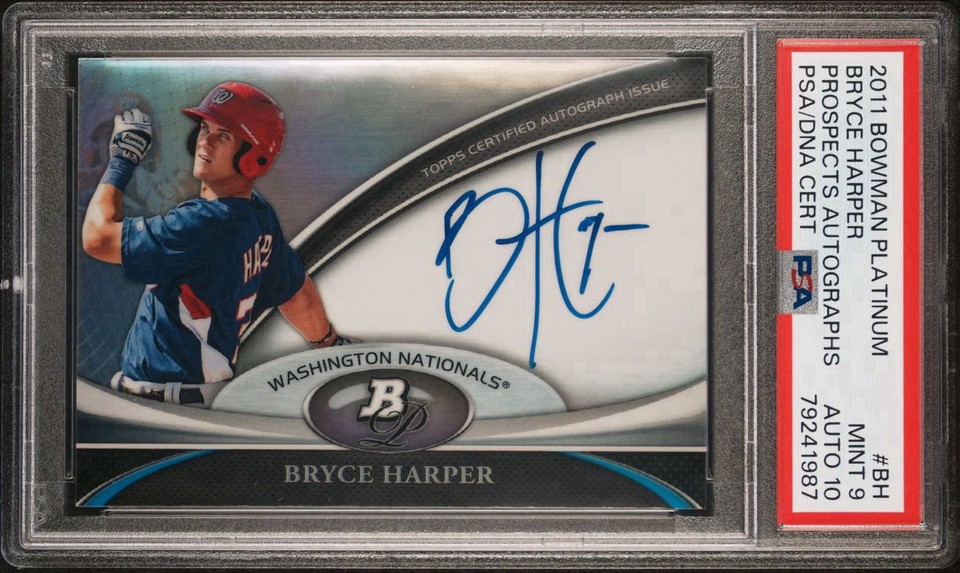 BRYCE HARPER 2011 BOWMAN Platinum RC Rookie AUTOGRAPH 🔥 PSA 9 AUTO 10 ...