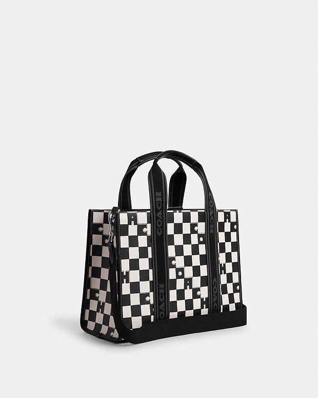 NWT Coach Smith Tote With Checkerboard Print CR101 Silver/Black/Chalk ...