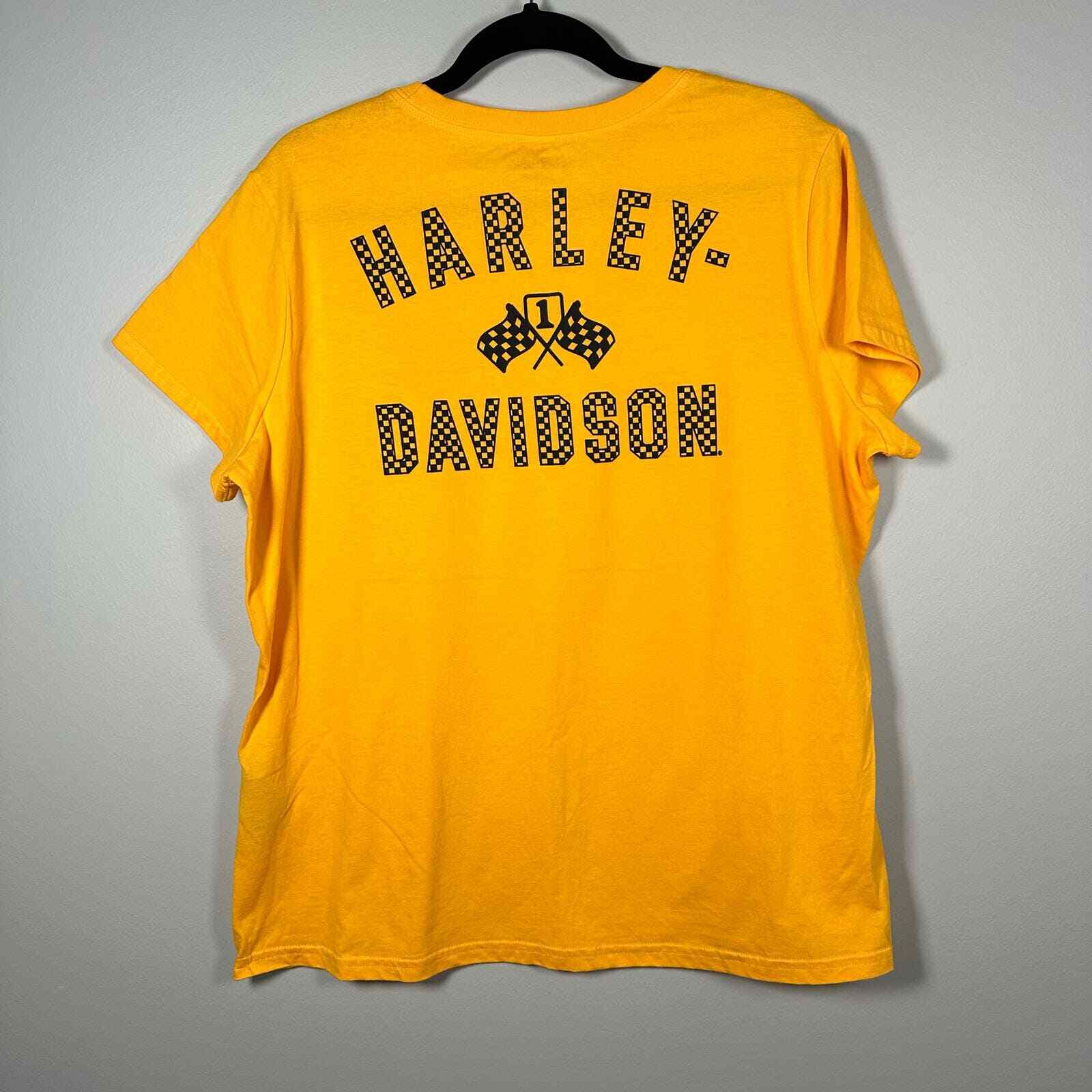 Harley Davidson XXLarge Bright Yellow Checkered Flag … - Gem