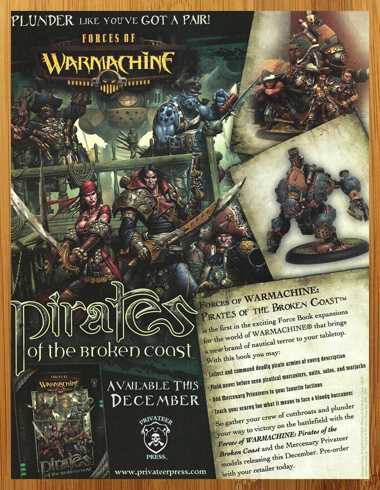 2007 Warmachine Pirates of the Broken Coast Print Ad/Poster Miniatures ...