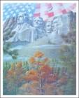 FLAG OVER MT RUSHMORE Signed Lithograph by Artist John Shaw # 1444 of ...