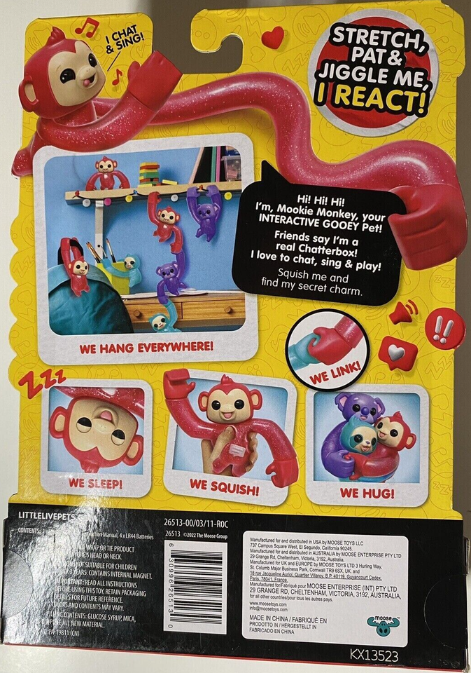 New Little Live Pets ZOOGOOZ Hug Hang Mooki Monkey Red Goo Jit Zu | eBay