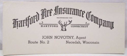 Vintage Ink Blotter Advertising Hartford Life Insurance Co Necedah Wis ...