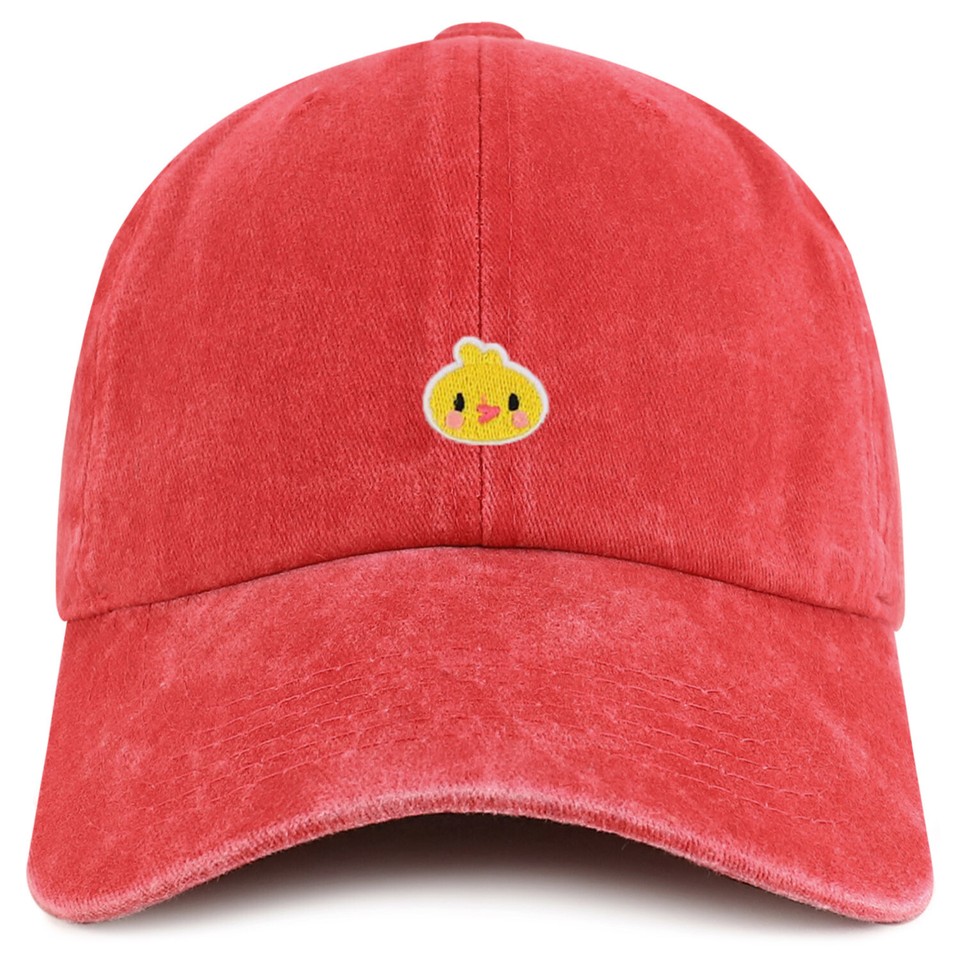 Cute Little Duck Embroidered Patch Pigment Dyed Baseball Cap - FREE ...