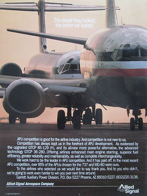 1/1990 PUB ALLIED SIGNAL AEROSPACE GARRETT APU BOEING 737 MD-80 ...