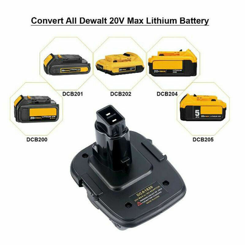 DEWALT DCA1820 20V Battery Adapter - Black/Yellow for sale online | eBay