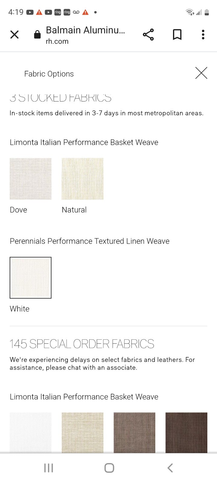 Restoration Hardware 108" Balmain Outdoor Cushion in Perennials Fabric ...