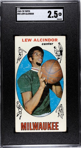 1969 Topps #25 Lew Alcindor Rookie SGC 2.5 (Kareem Abdul-Jabbar ...