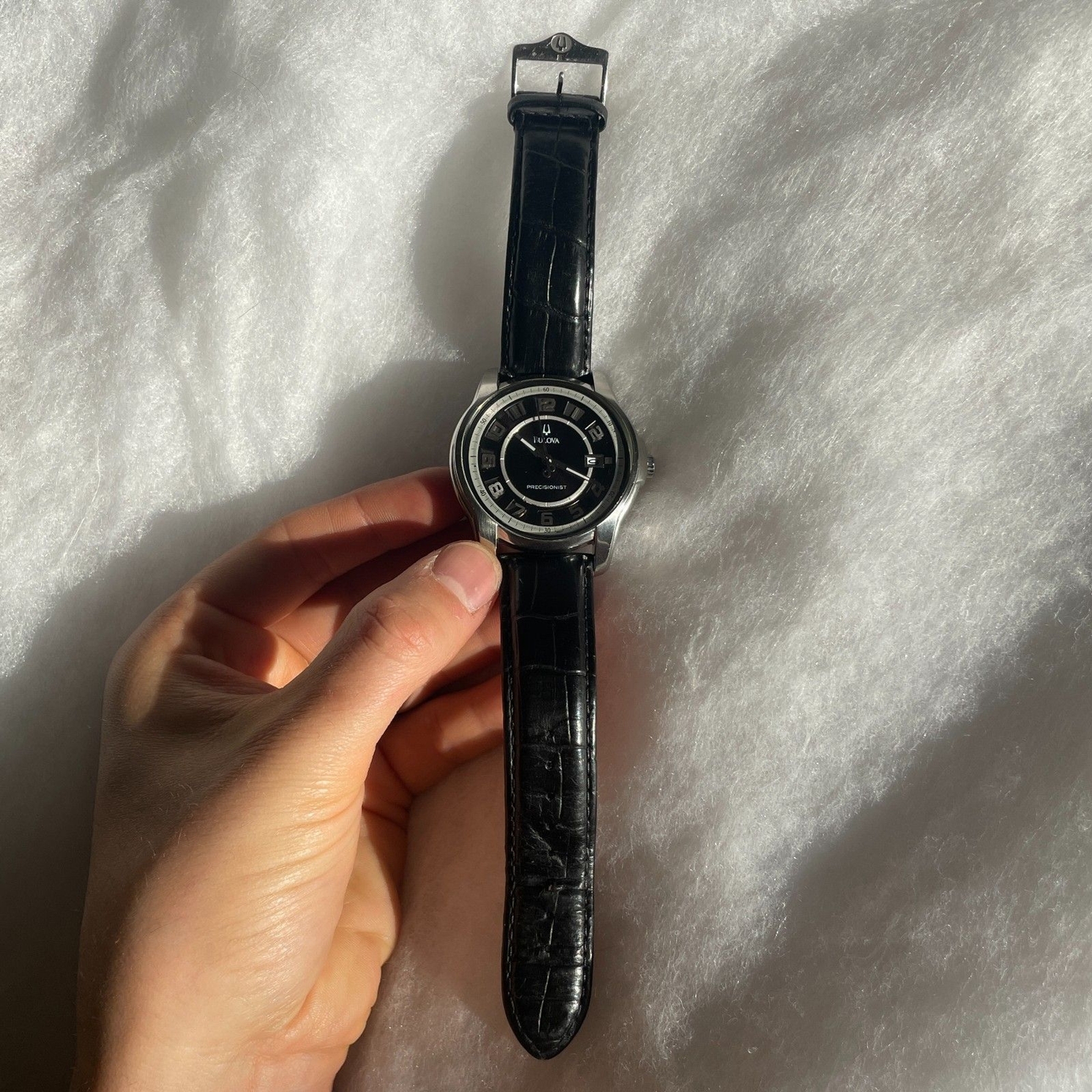 Bulova Precisionist C877648 Men's Wristwatch Leather Band Brown for ...