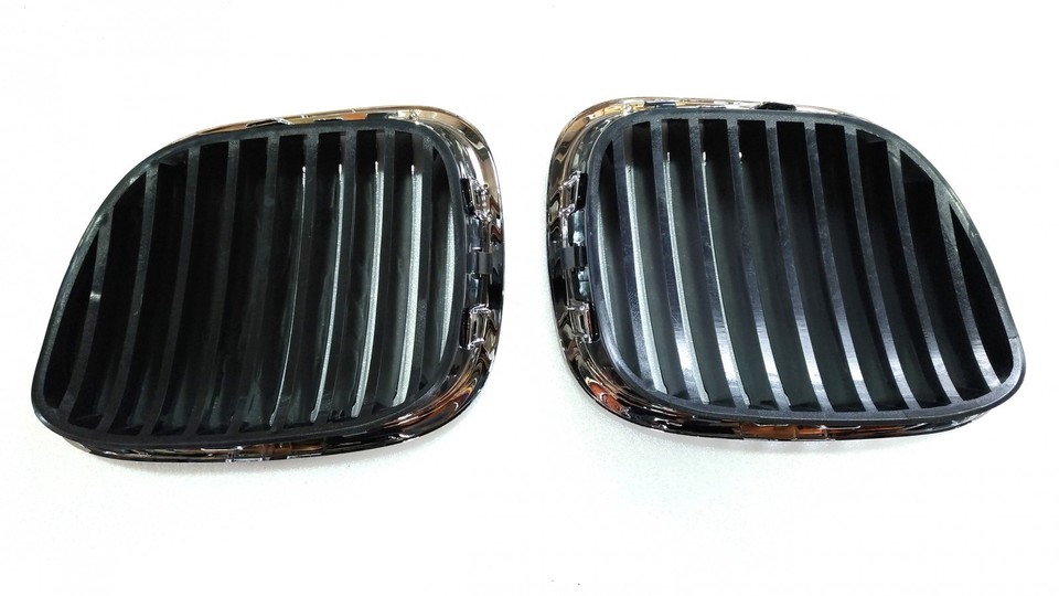 BMW Z3 1996-2002 Convertible/Coupe Front Kidney Grilles Chrome-Black | eBay