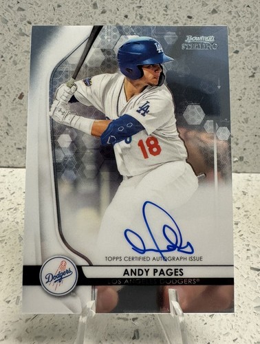 Andy Pages Auto 2020 Bowman Sterling Rookie Dodgers On Card autograph ...