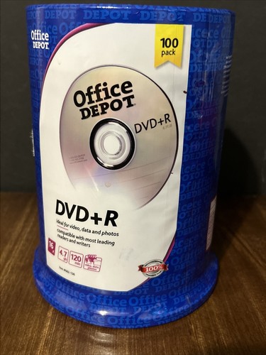 Office Depot: DVD+R 16x 4.7 GB 120 Minute 100 Spindle Pack NEW and ...