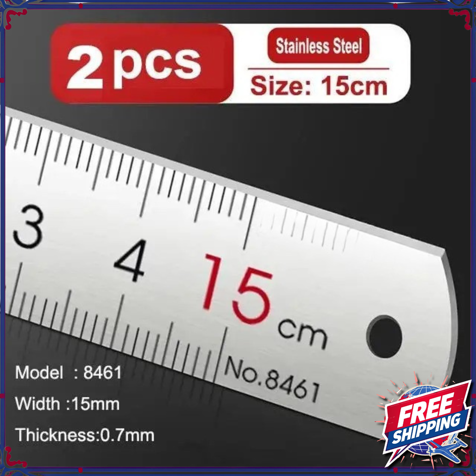 Metal Ruler 15/20/30cm Stainless Steel Metric Imperial Measuring ...