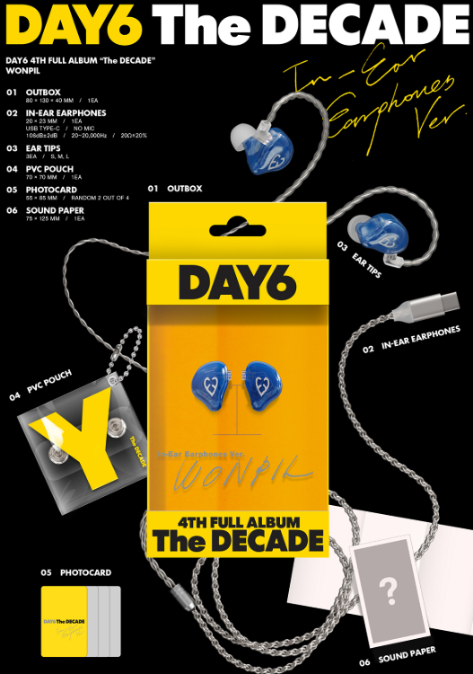 [ON HAND] DAY6 4TH ALBUM The DECADE In-Ear Earphones Ver. MEMBER SELECT ...