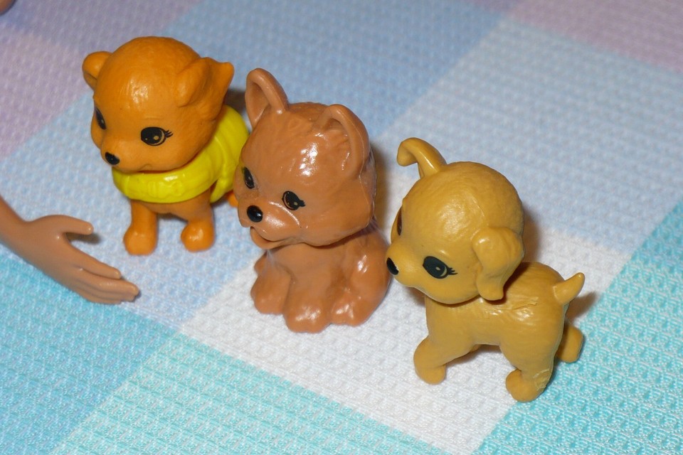 Mattel Barbie Doll Pet ~ 3pc PUPPIES ~ BROWN PUPPY DOG LOT of Pets | eBay