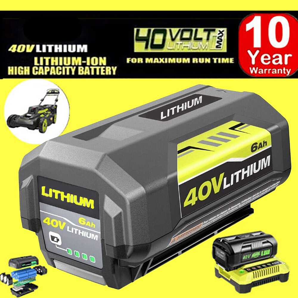 40V 6.0Ah Battery For Ryobi 40Volt LithiumOP4050 OP40501 OP40261 OP4040 ...