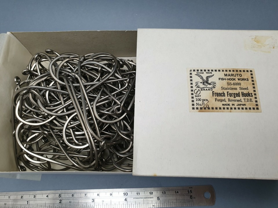 1pk Maruto French Forged Hook SS-6000 Stainless Steel 100pcs Fish Hooks ...
