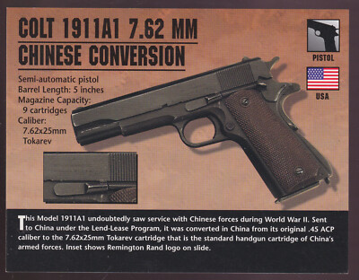 COLT 1911 A1 7.62 MM CHINESE CONVERSION Classic Gun Pistol Firearm ...