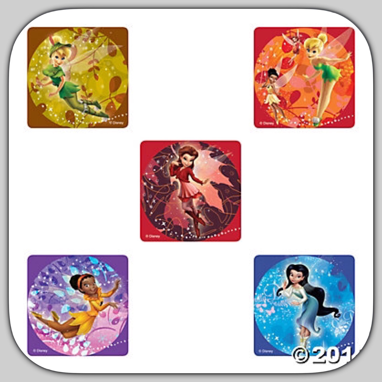 Tinker Bell Stickers x 5 - Fairies Stickers - Tinkerbell Party Favours ...