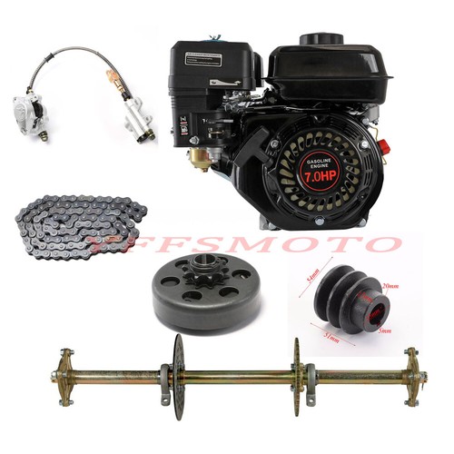 32'' Go Kart Rear Axle Kit + 210cc 168F/170F Gas Engine Motor Mower ...