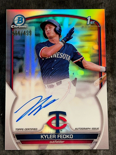 2023 Bowman Chrome REFRACTOR 1st PROSPECT ROOKIE AUTO Kyler Fedko 464/ ...