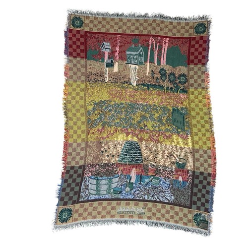 VTG Bob Timberlake Tapestry Throw Blanket 64X45 Floral Garden Sun ...