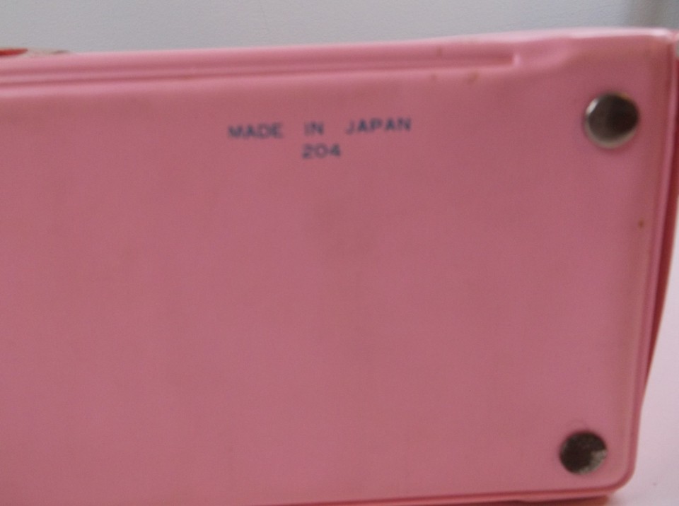 60's RARE Vtg. Vinyl Pink Picnic/ Lunch Box/ Radio Built in, Good For ...