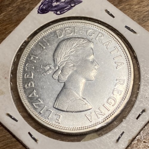 1964 Canadian One Dollar Coin Silver Queen Elizabeth II Charlottetown ...