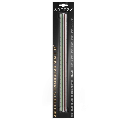 Architect Scale Ruler Imperial 12-Inch Color-Coded Professional-Grade ...