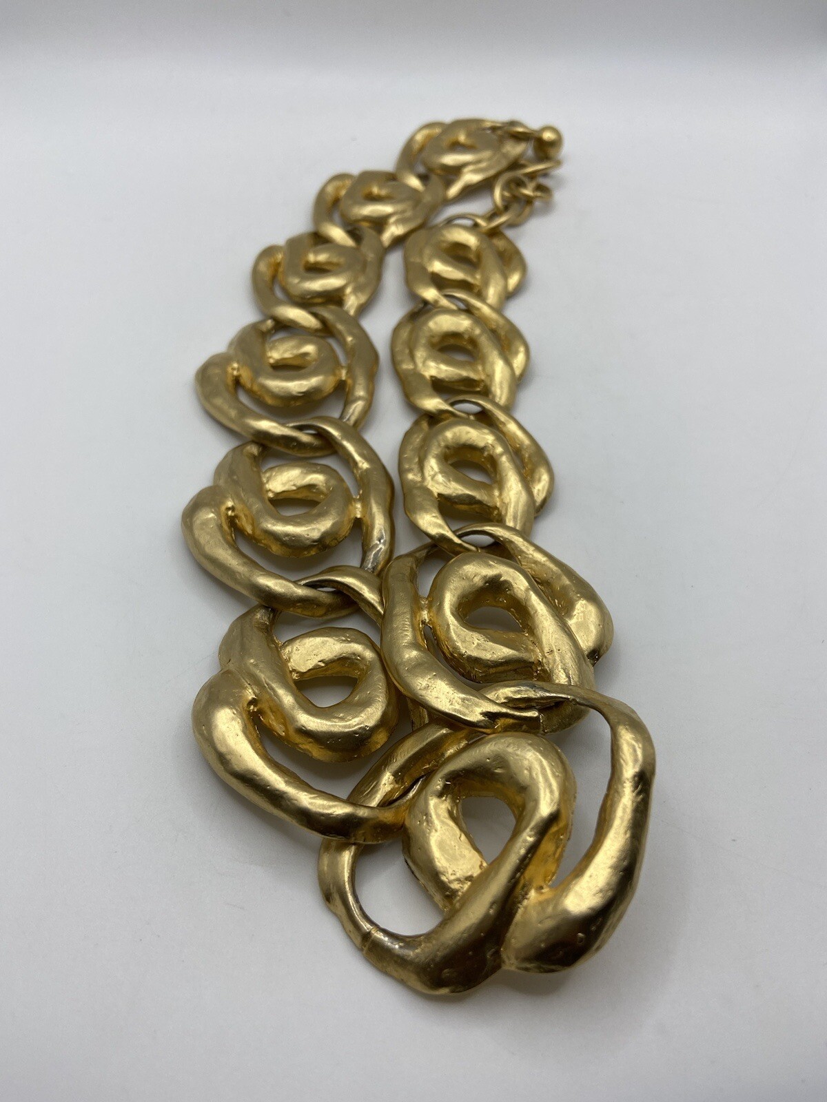 Vintage Chunky gold statement necklace 20” - Gem