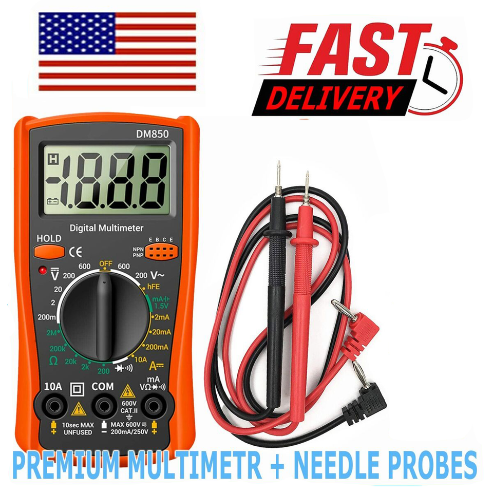 Digital Multimeter Voltmeter DM850 AC DC Ammeter Ohmmeter Volt Meter ...