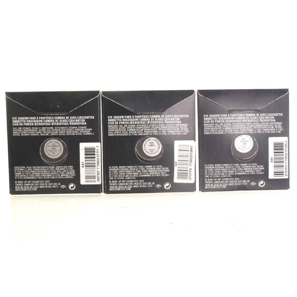 3 MAC Eye Shadow Refill Pro Pan 0.05ozEA IN EXPENSIVE PINK+IN LIVING ...