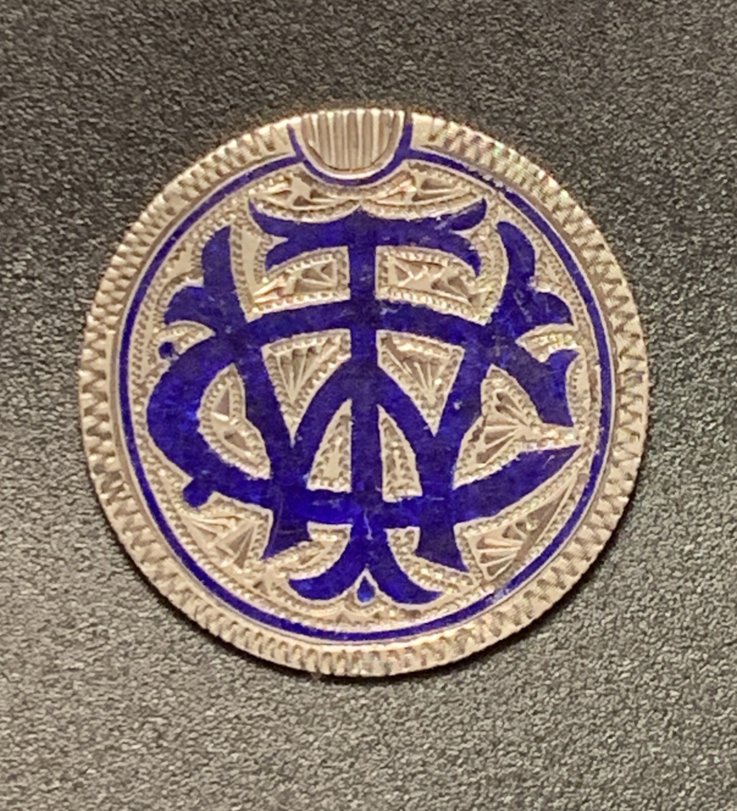 Love Token blue enameled initials "T C W" on 1877 Seated Quarter. [LT45 ...