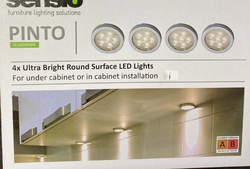Sensio Pinto Ultra Bright White LED Flat Disc Lights 4 Pack New #M ...