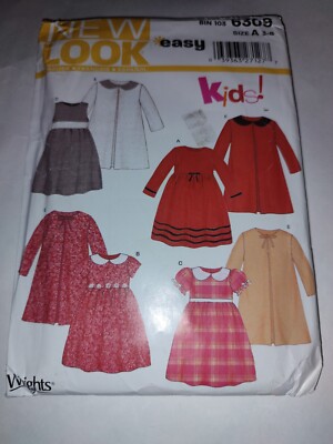 2003 SIMPLICITY New Look 6309 Children Dress Coat Size 6309 Size A3-8 ...