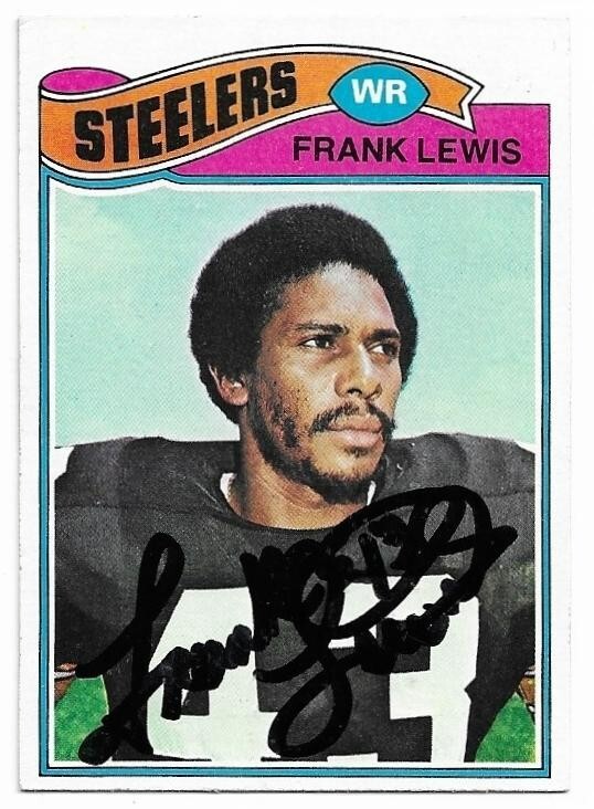 FRANK LEWIS Autographed Signed 1977 Topps Football card #319 Pittsburgh ...