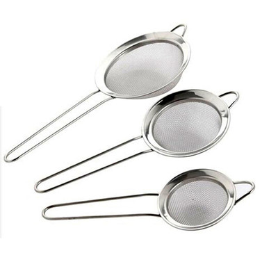 3X Pot Pan Strainer Liquid Drainer Stainless Colander Vegetable Kitchen ...