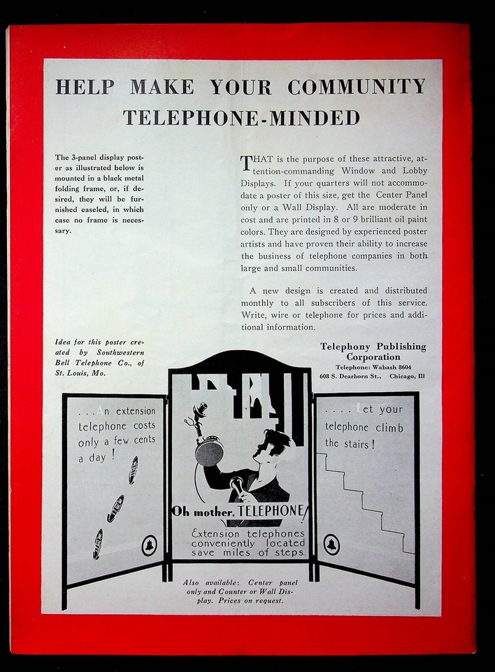 Telephony Magazine July 29 1933 American Telephone Journal KAP Fire ...