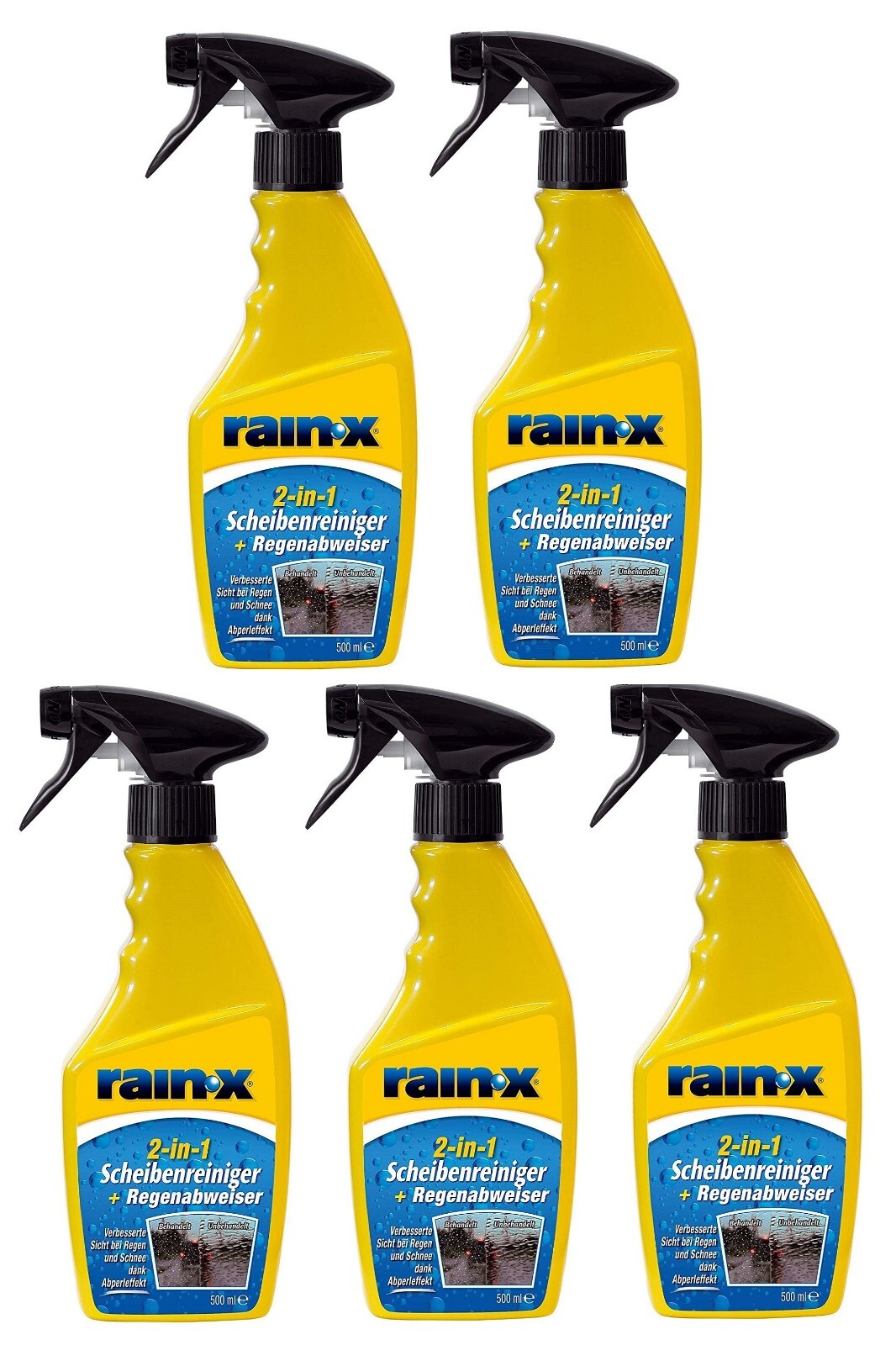 Rain-X Scheibenreiniger + Regenabweiser 2-in-1 (5x500ml) original # NEU ...